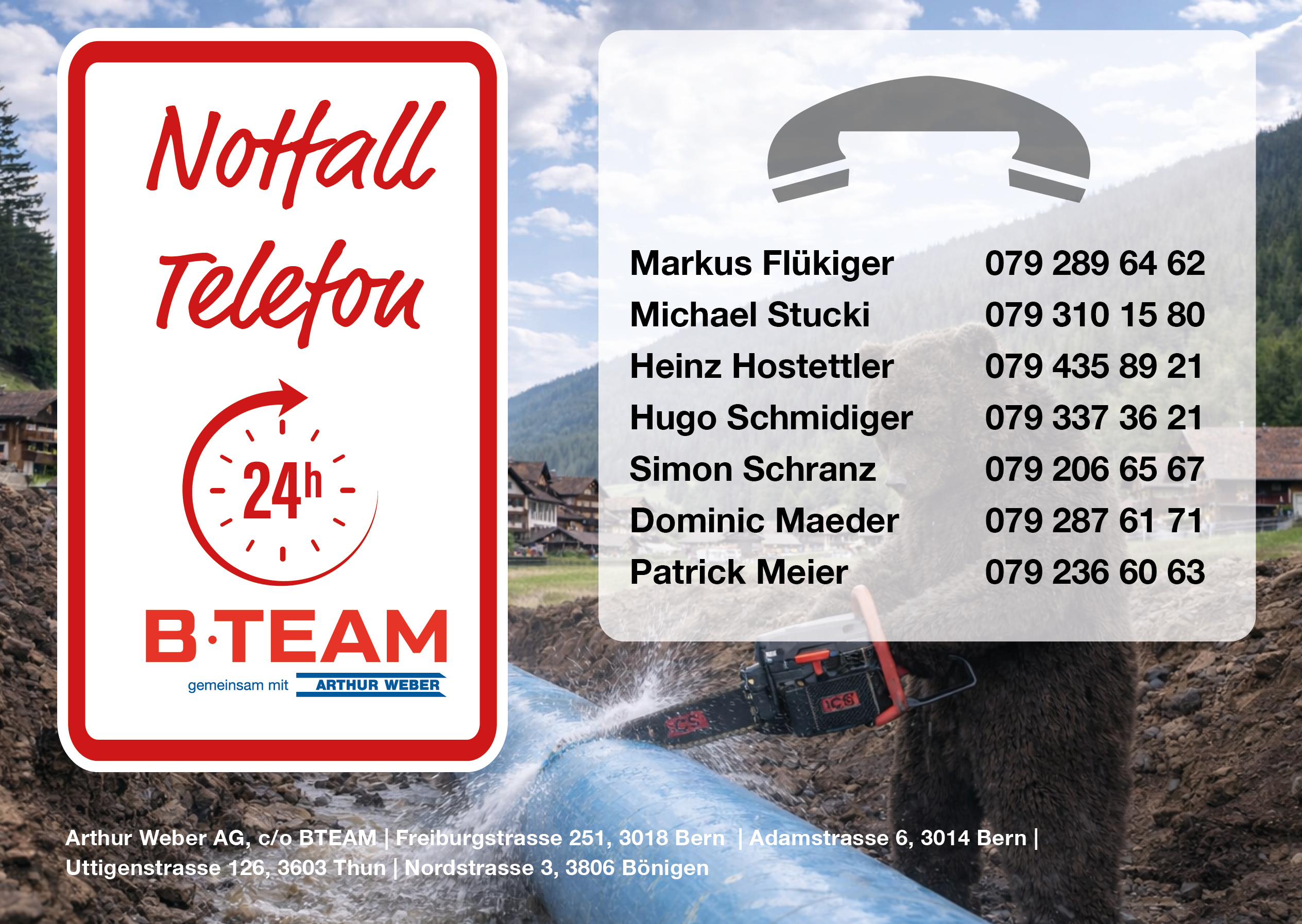 24h Notfallservice | B·TEAM